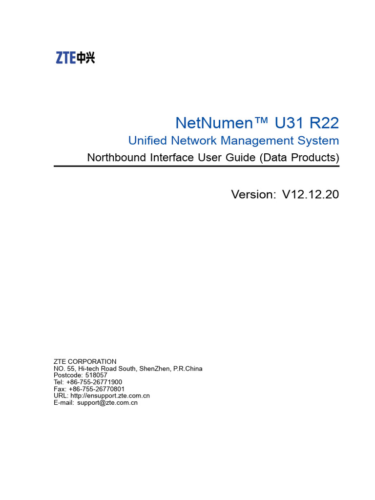 CORBA 20120627154709-010 NetNumen U31 R22 (V12.12.20) Unified Network ...