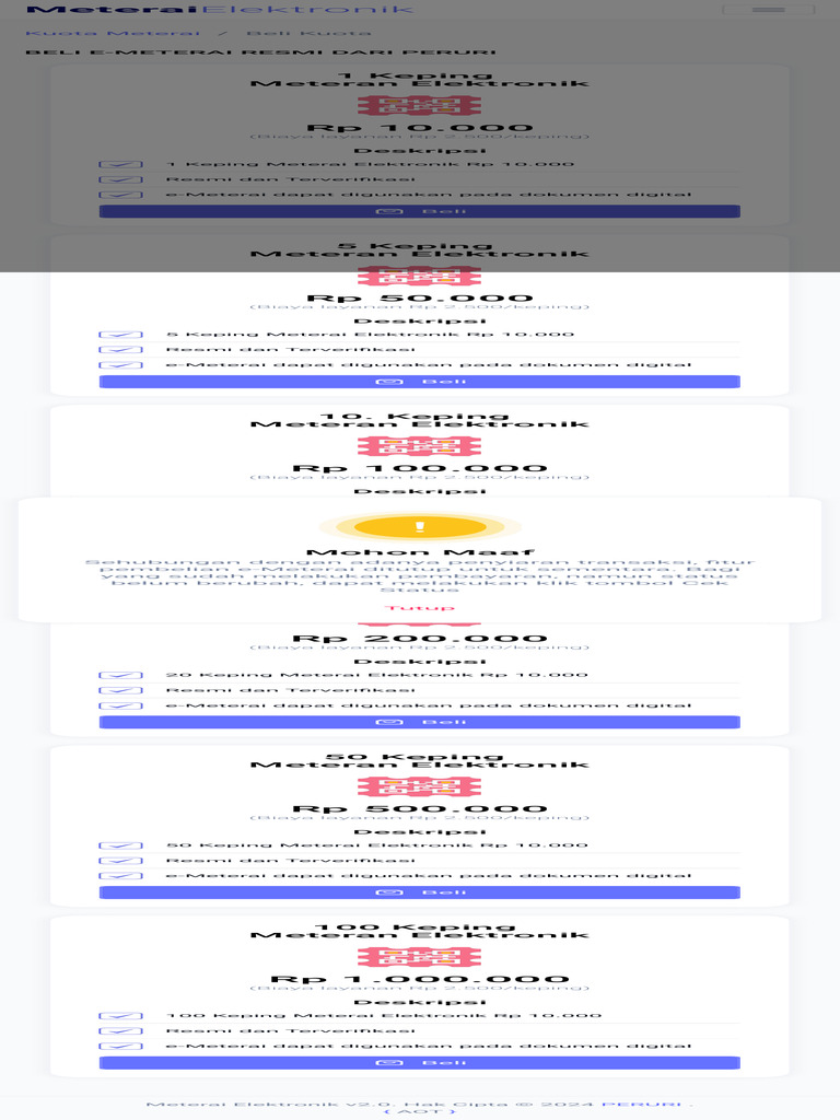 Meterai Elektronik - Beli E-Meterai Resmi Dari Peruri Di Sini | PDF