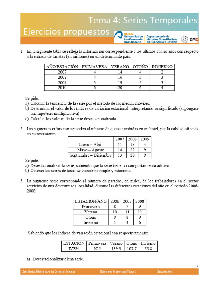 Tema 4a - Ejercicios Propuestos | PDF