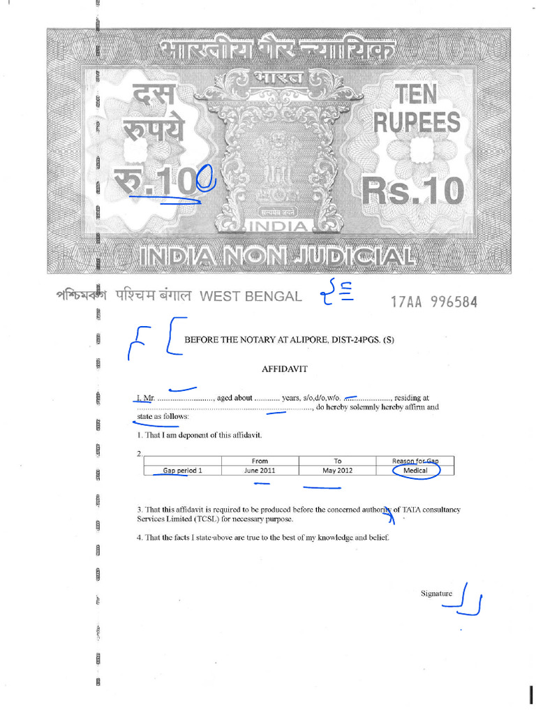 TCS Education Gap Affidavit (1) | PDF