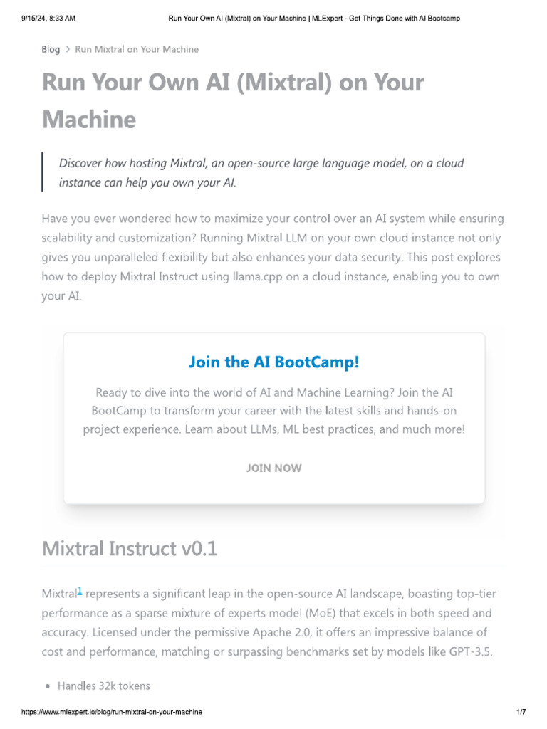 Run Your Own AI (Mixtral) On Your Machine | PDF