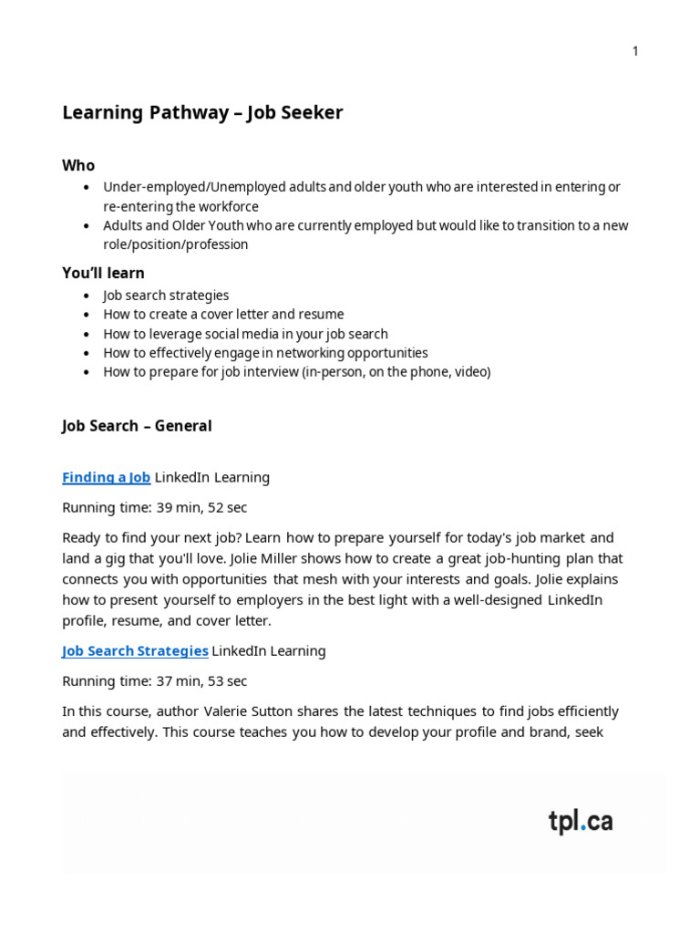 learning-pathway-job-seeker | PDF