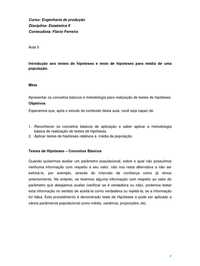 Aula5 Parte1 | PDF