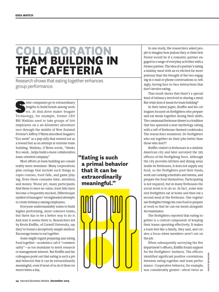 Team Building in The Cafeteria | PDF