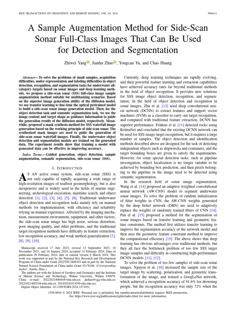 A Sample Augmentation Method For Side-Scan Sonar Full-Class Images That Can Be Used For ...