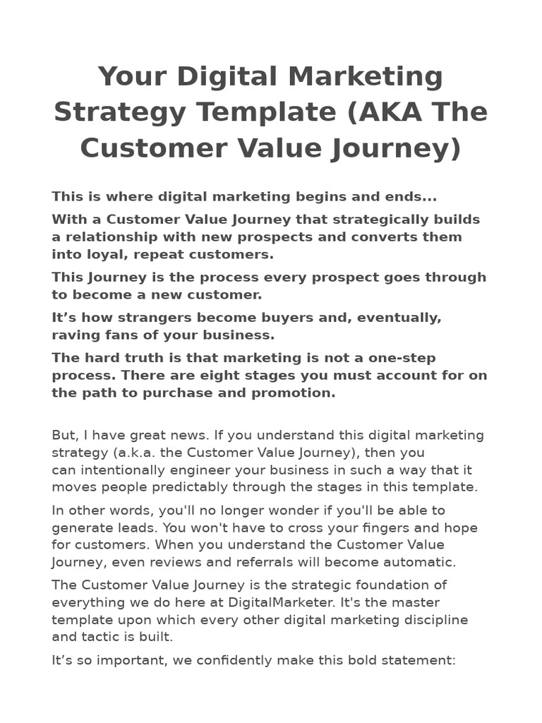 Your Digital Marketing Strategy Template | PDF