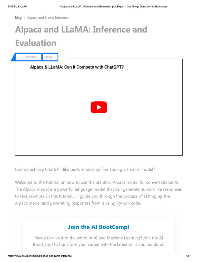 Alpaca and LLaMA Inference and Evaluation | PDF