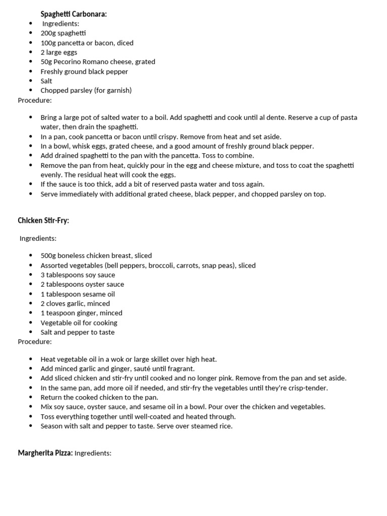 Grade-7 Recipes | PDF