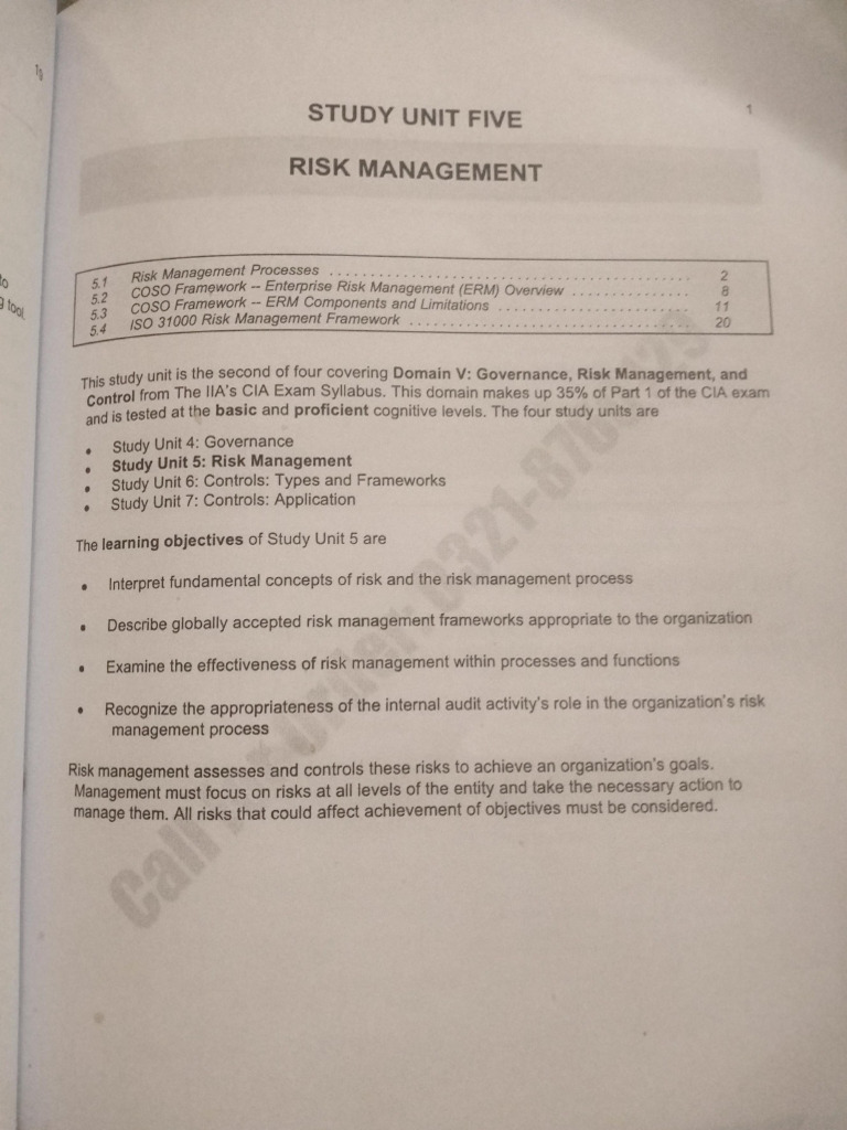 Chapter 5- Risk Management | PDF