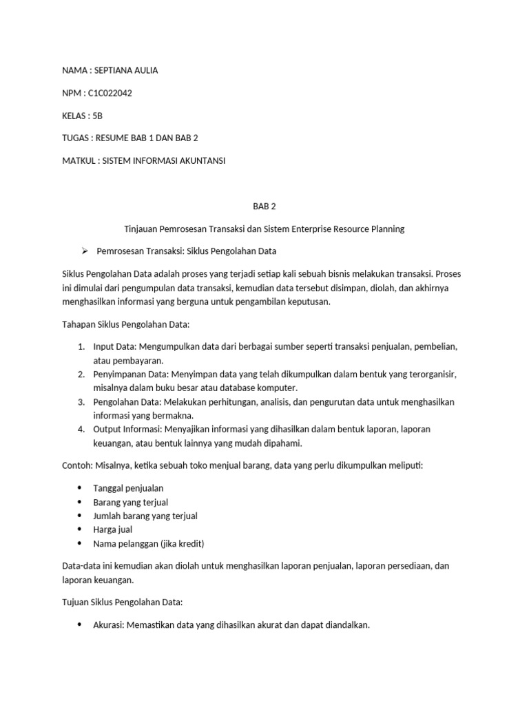 Resume Bab 2 - Septiana Aulia | PDF