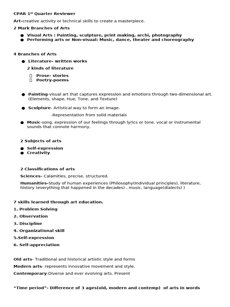 CPAR 1st Quarter Reviewer | PDF