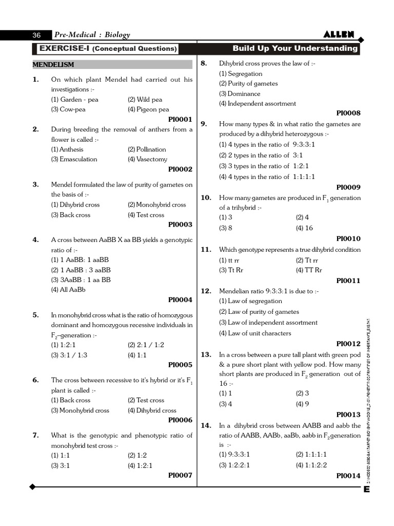 Genetics MCQ1 | PDF