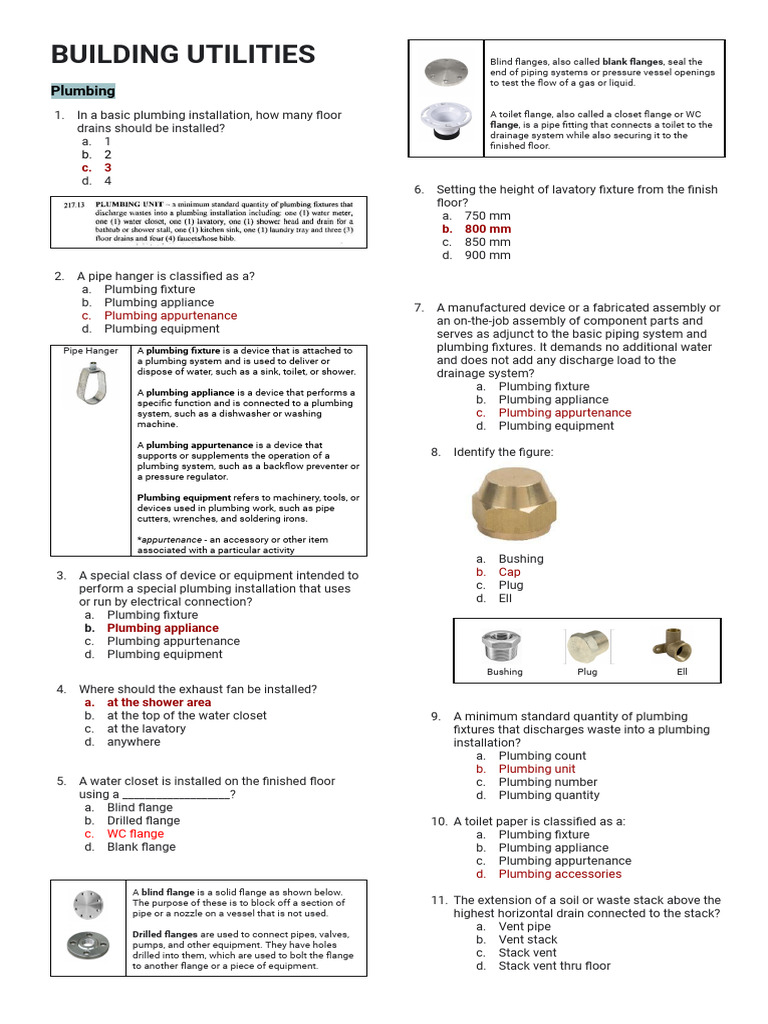 Building Utilities Reviewer | PDF