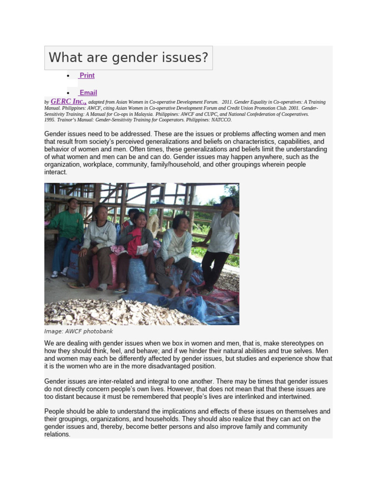 What are gender issues | PDF