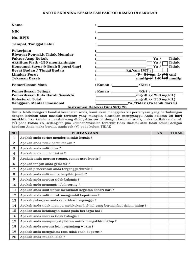 Blangko Screening PTM 2023 | PDF