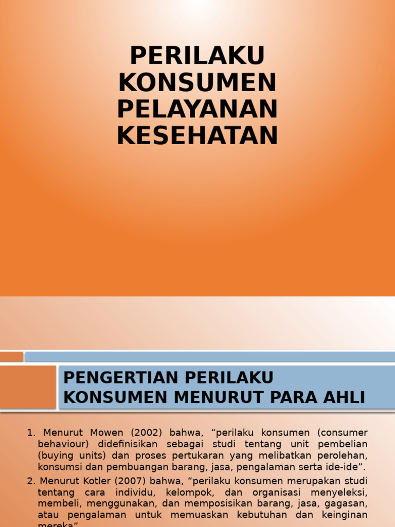2020 Pert - 9 Perilaku Konsumen Yankes | PDF