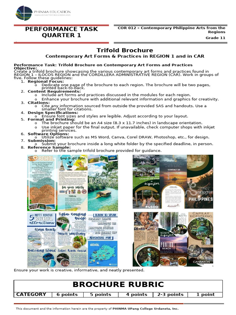 COR 012 PTASK 1 Rubrics | PDF