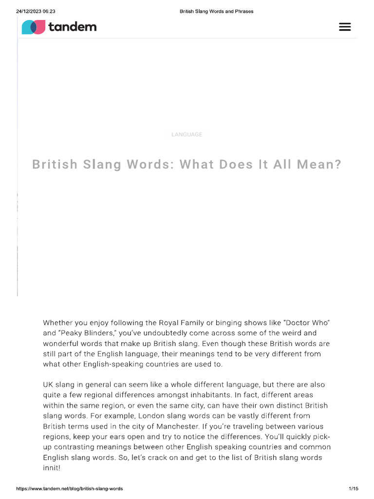 Slang | PDF