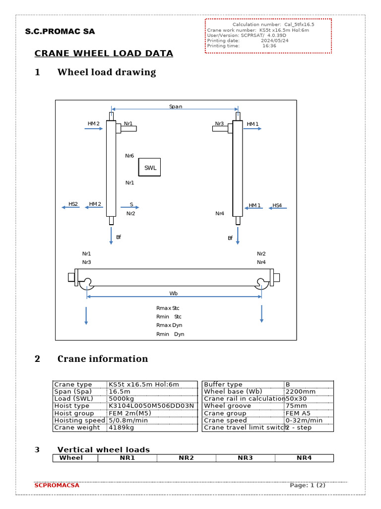 CRANE WHEEL LOAD DATA_KS5t-16.5m-6m | PDF