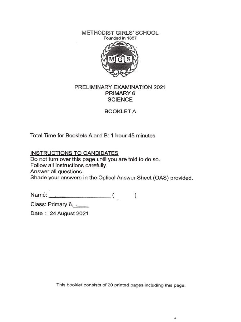 2021-P6-Science-Prelim | PDF