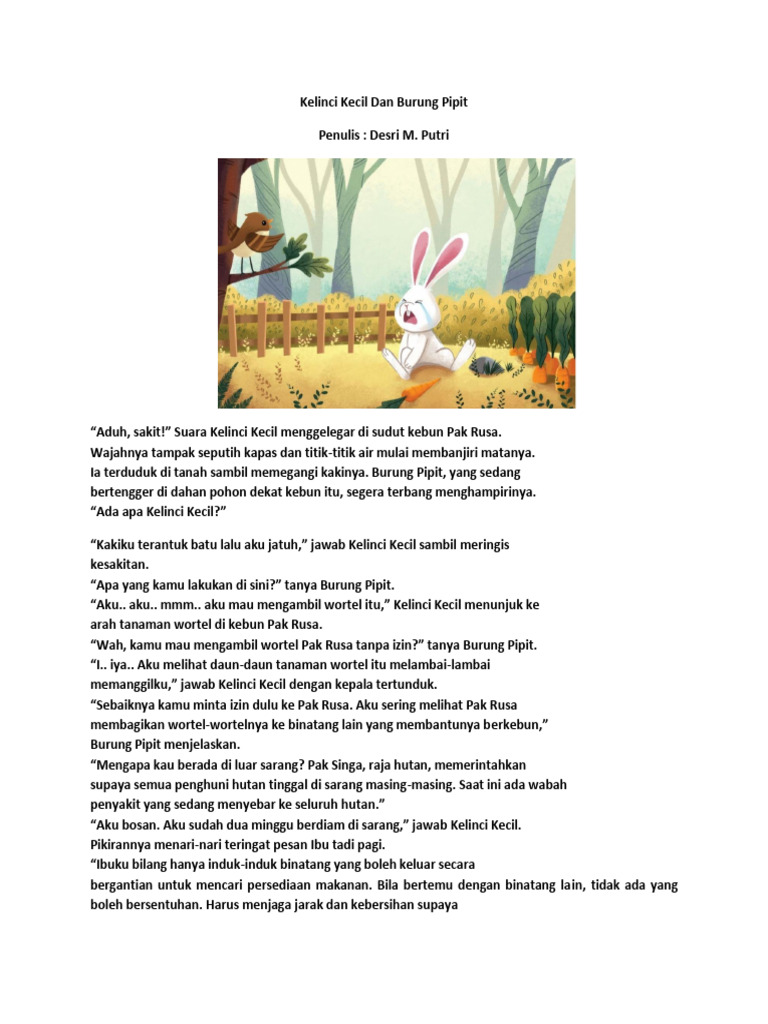 Kelinci Kecil Dan Burung Pipit | PDF