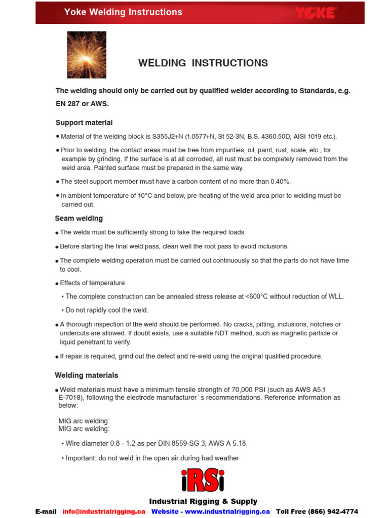 Welding Yoke Procedures | PDF