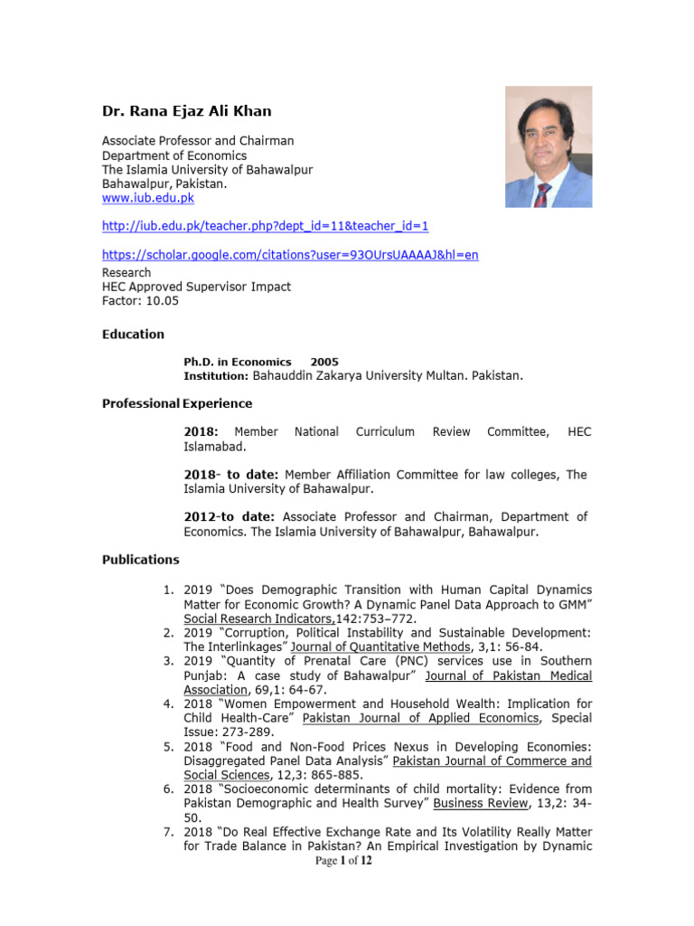 Rana Ejaz Ali Khan | PDF | Pakistan | Social Science