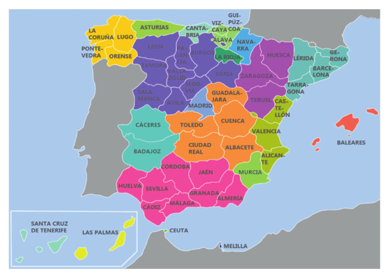 Mapa Espana Solo Provincias | PDF