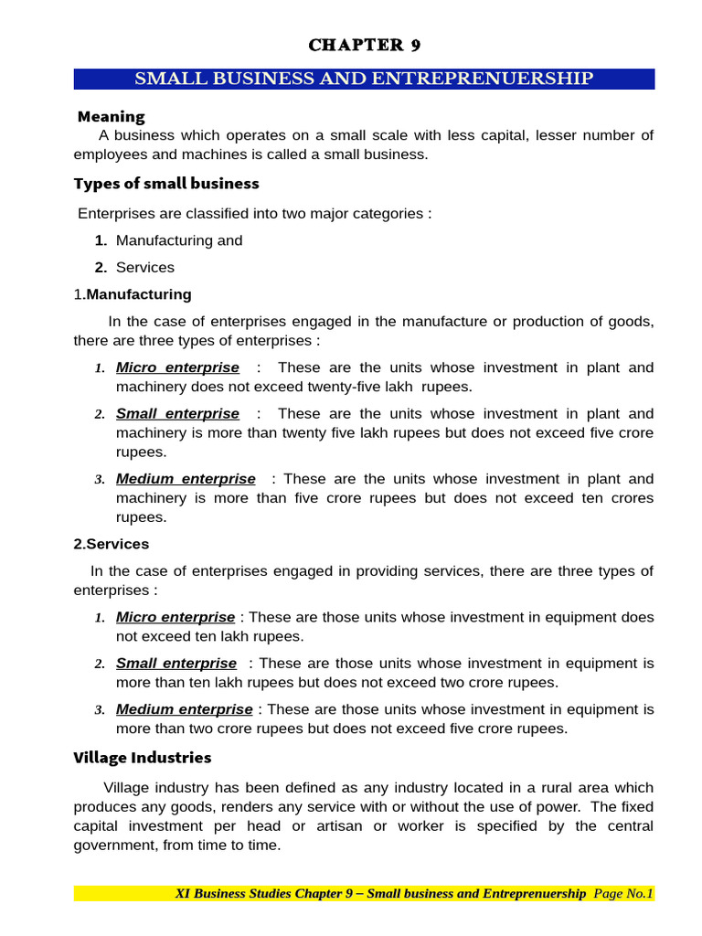 CHAPTER 9. Small Business and Entreprenuership | PDF | Entrepreneurship ... CHAPTER 9. Small Business and Entreprenuership | PDF | Entrepreneurship ...