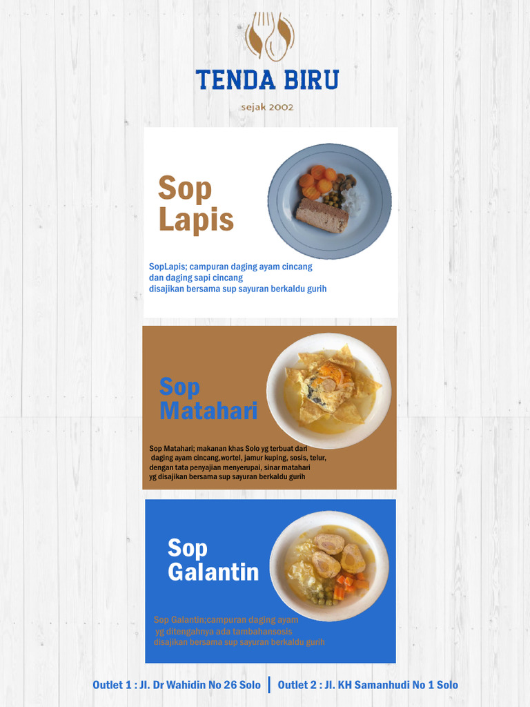 Menu Tenda Biru | PDF