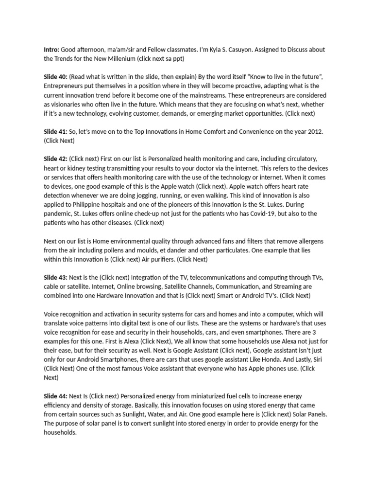 Possible script for report | PDF