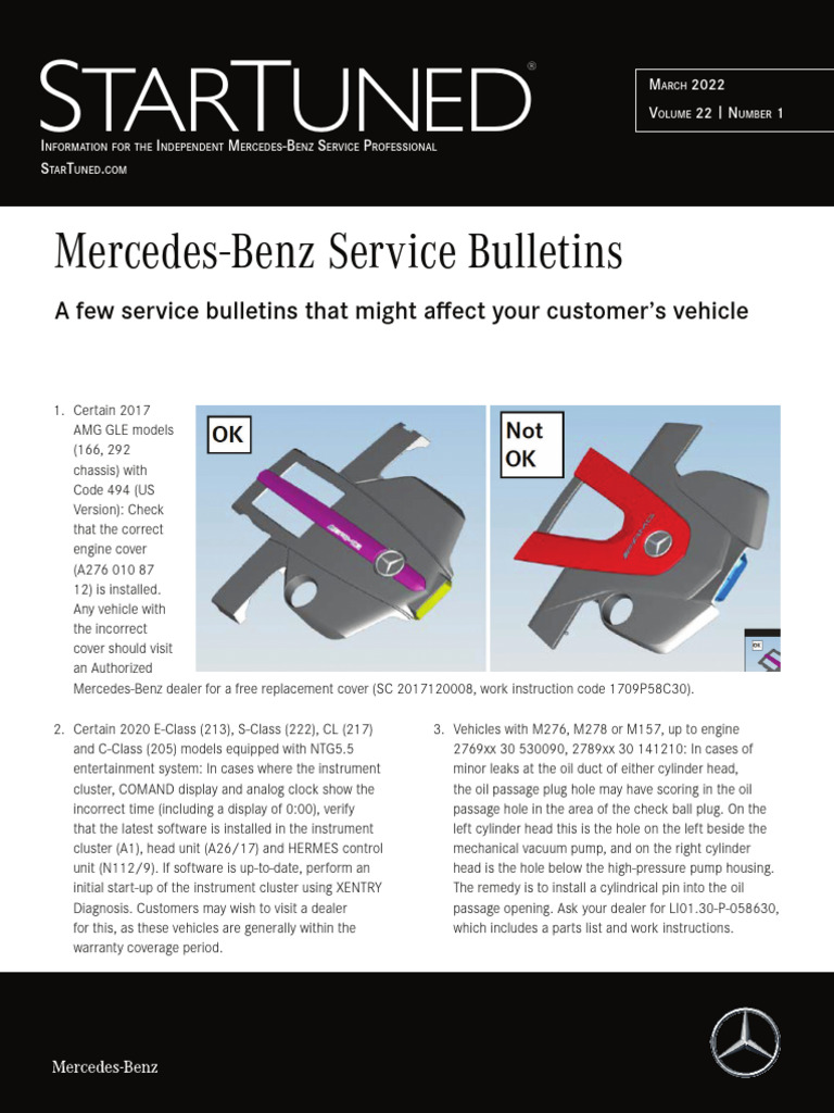 Mercedes Benz Service Bulletins | PDF