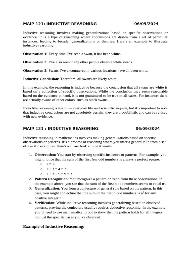 MAIP 121 INDUCTIVE REASONING - Sept 2024 | PDF