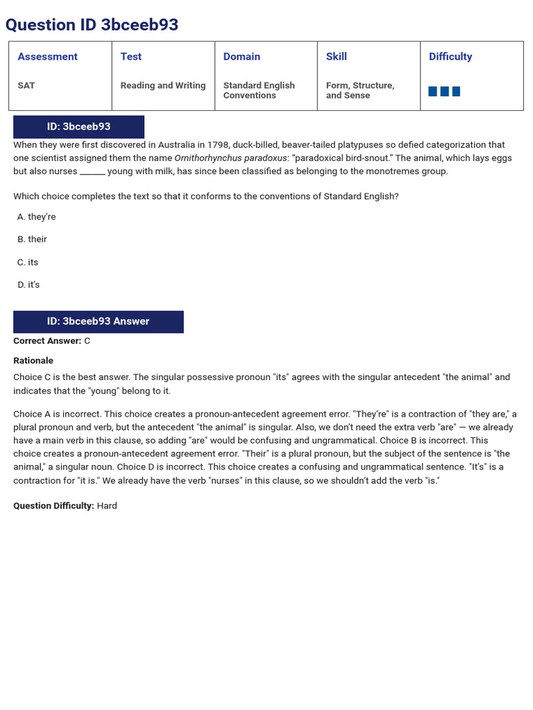 SAT Suite Question Bank - Form, Structure and sense | PDF