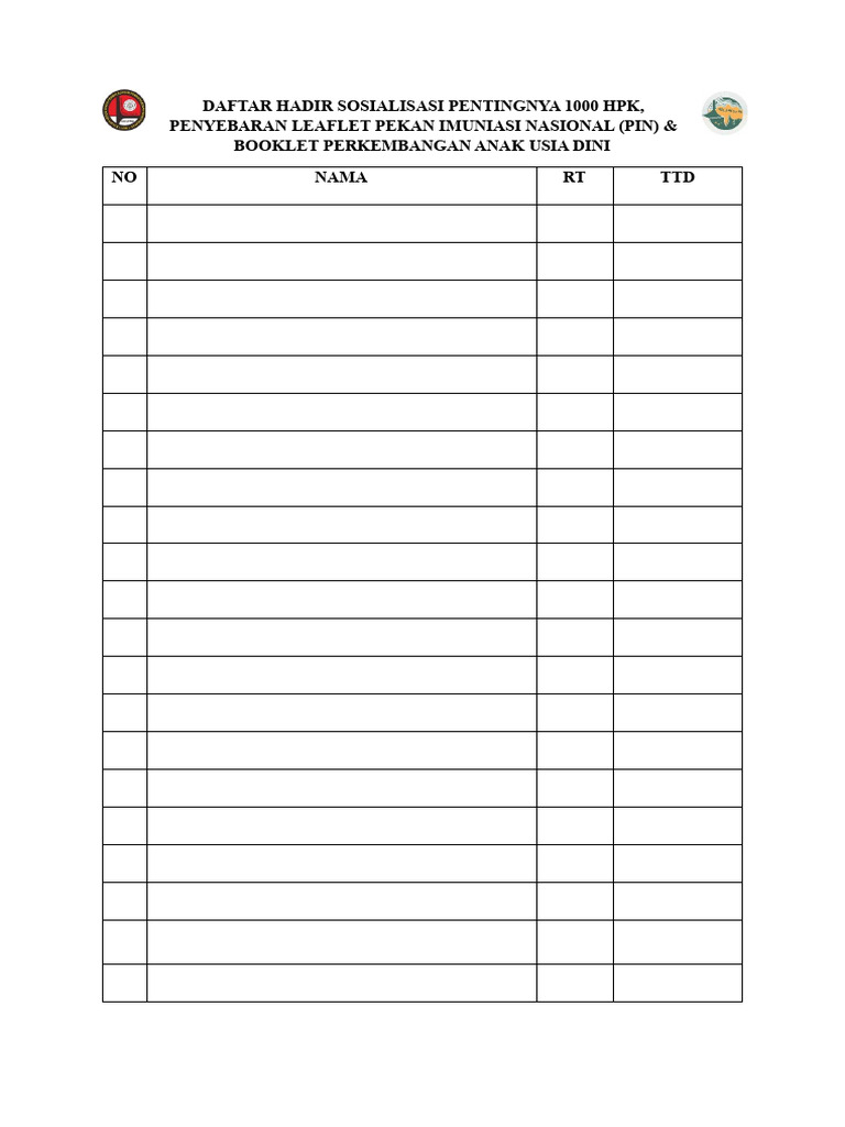 DAFTAR HADIR PROKER KKN | PDF