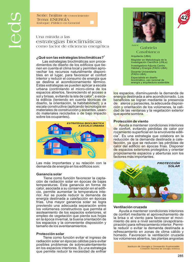 CONEA CASABIANCA Estrategias Bioclimaticas ENERGIA 42 285-286 | PDF