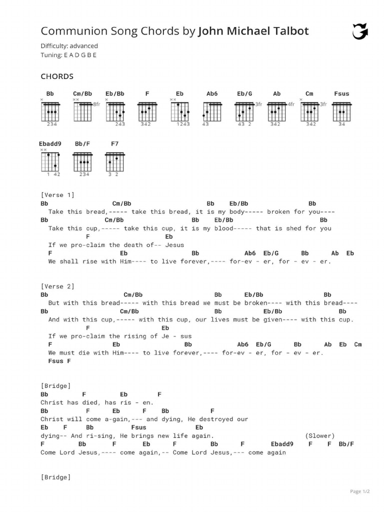 Communion Song Chords | PDF