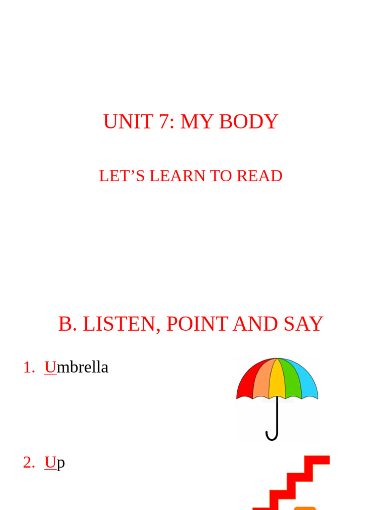Unit 7 - Let's Learn To Read | PDF