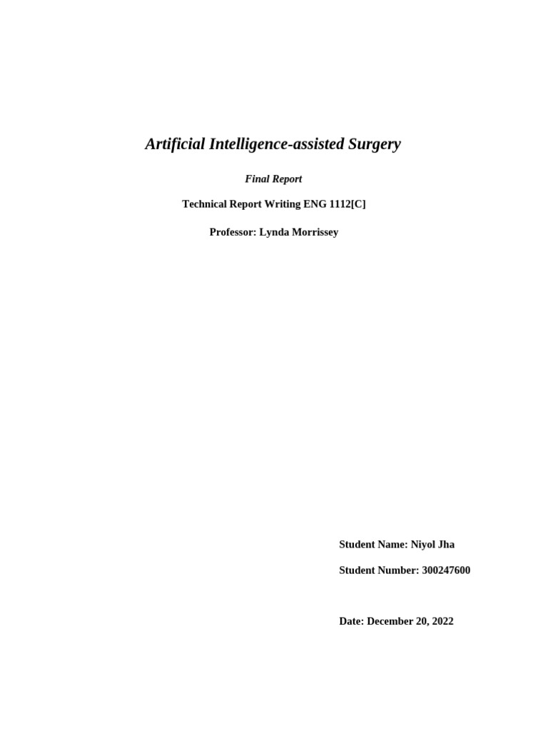 Artificial Intelligence-Assisted Surgery | PDF | Surgery | Machine Learning