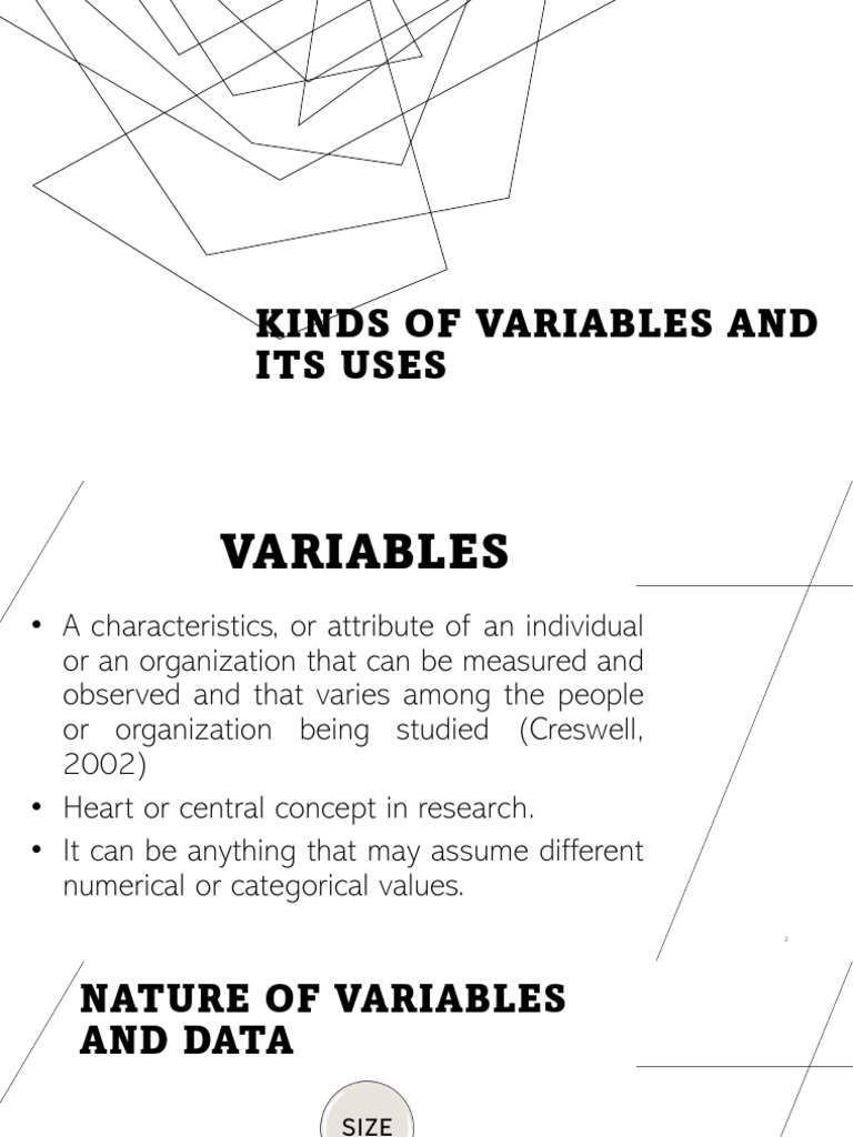 Lesson 2 Kinds of Variables and Its Uses | PDF