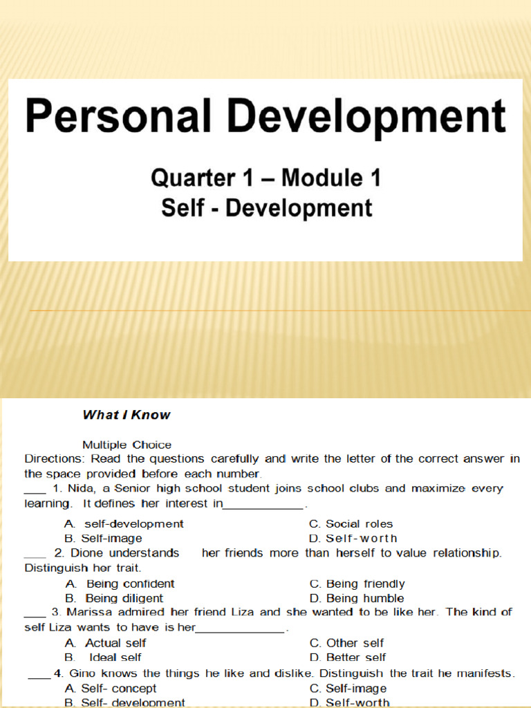 Personality Development 1 | PDF