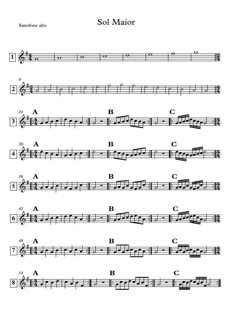 Sol Maior - Mecanismos (GR) - Sax - Partitura Completa | PDF