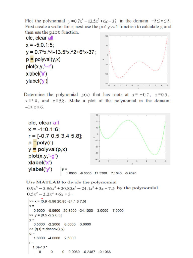 Polynomial - Curve Fitting Solutions | PDF