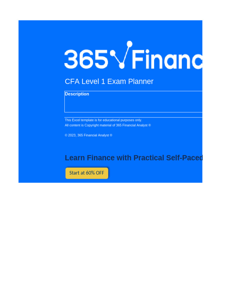 CFA Level 1 Schedule 2024 | PDF