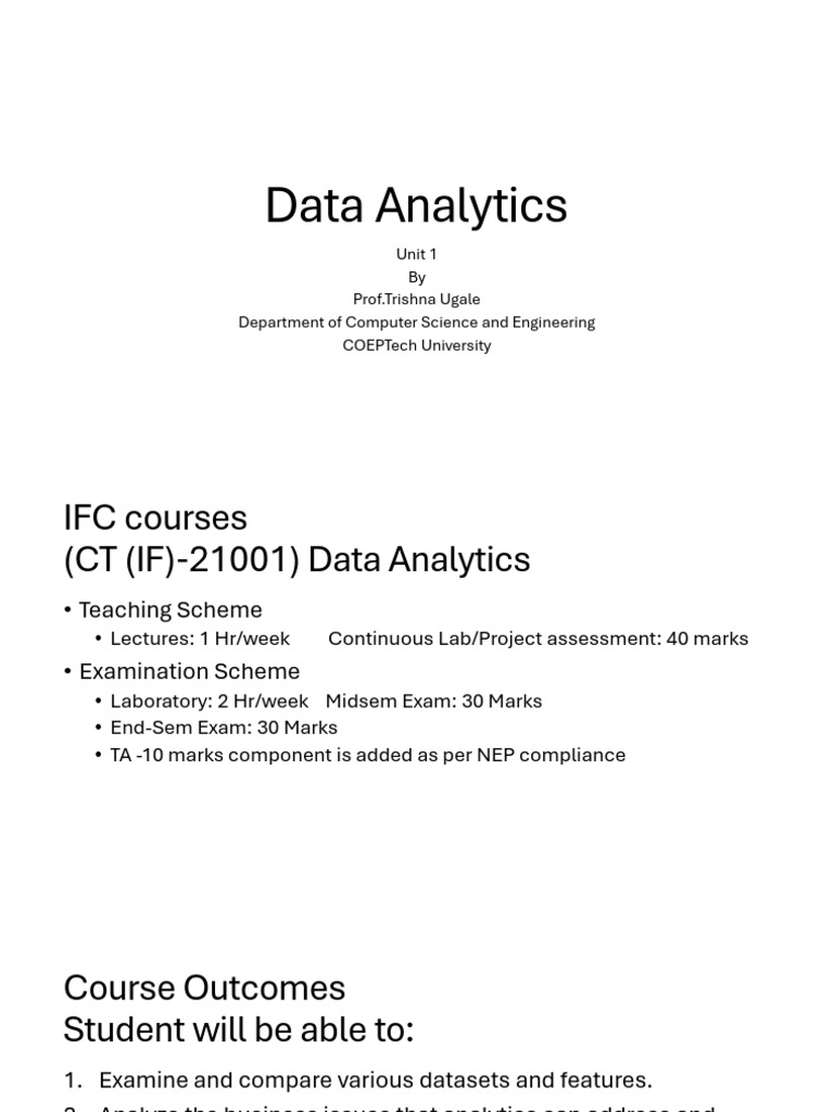 Unit 1_Data Analytics | PDF