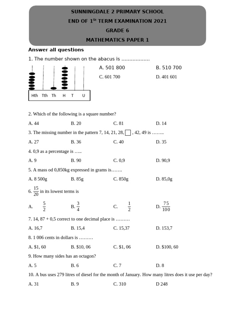 Grade_6_Mathematics | PDF