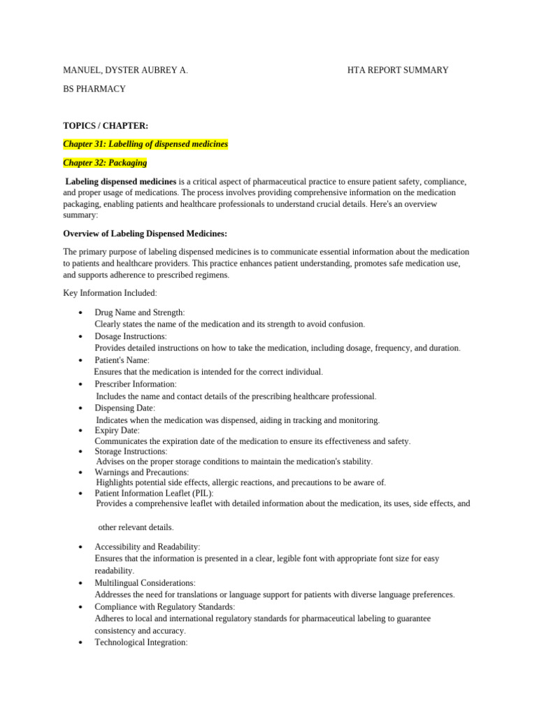 Hta Report Summary | PDF