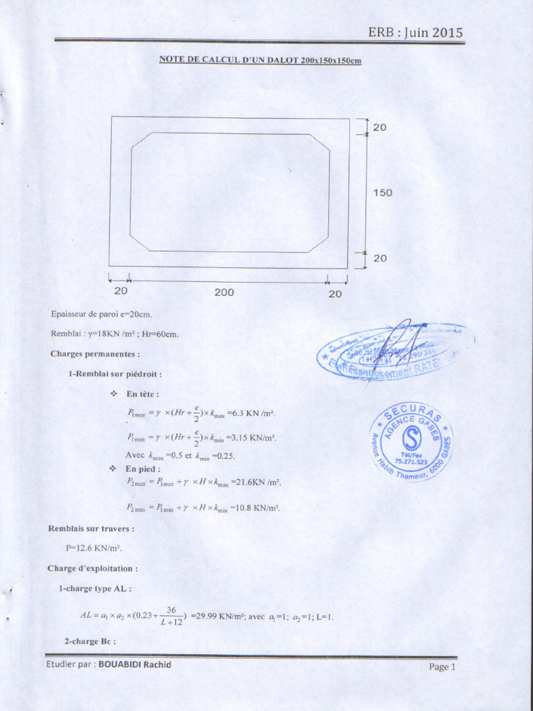 Note Calcul Dalot 1.5X2 | PDF