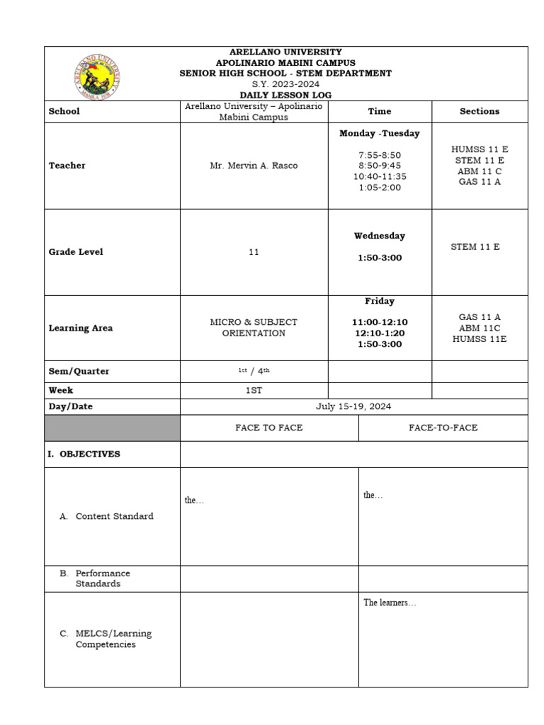 DLP For Orientation Rasco | PDF