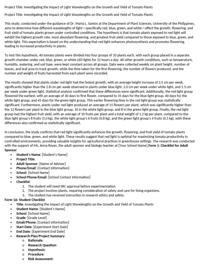 Activity Isef Forms | PDF